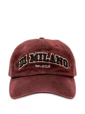 D1 MILANO Embroidered Cotton Cap - Red