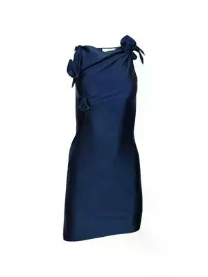 Coperni Flower-embellished Mini Dress - Blue