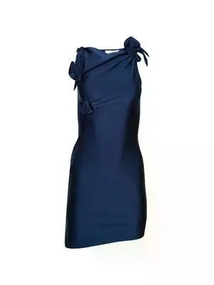 Coperni Flower-embellished Mini Dress - Blue