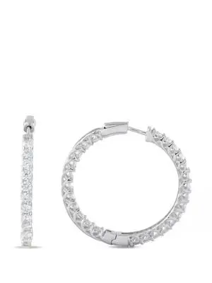 LB EXCLUSIVE Diamond Inside-out Hoop Earrings - Silver
