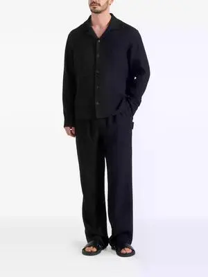 Manière De Voir Maniere De Voir Addison Textured Relaxed Fit Trousers - Black