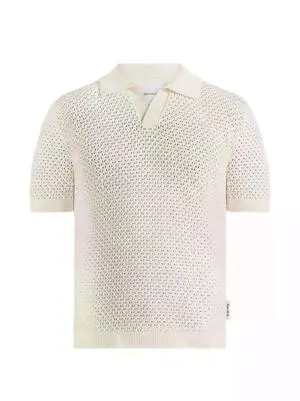 Manière De Voir Conrad Open -knit Polo Shirt Cream - Neutrals