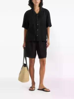 Manière De Voir Textured Drawstring Shorts - Black