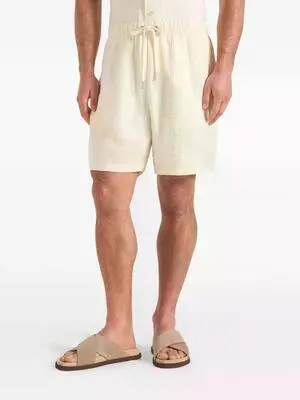 Manière De Voir Textured Fabric Elasticated Waist Drawstring Shorts - Neutrals