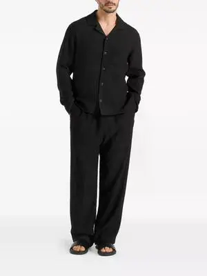 Manière De Voir Maniere De Voir Textured Revere Collar Long Sleeve Shirt