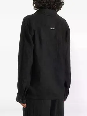 Manière De Voir Maniere De Voir Textured Revere Collar Long Sleeve Shirt