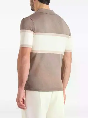 Manière De Voir Enzo In Mushroom Colour-block Polo Top - Brown