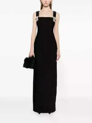 Dina Melwani Square Neck Evening Dresses