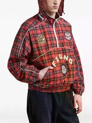 FOUND Plaid Embroidered Track Jacket