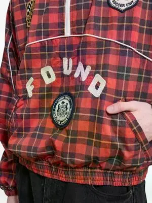 FOUND Plaid Embroidered Track Jacket
