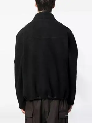 Rains High-neck Fleece Sweatshirt With Quilted Panel