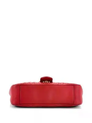 Gucci Gg Marmont Flap Matelasse Leather Small Crossbody Bag - Red