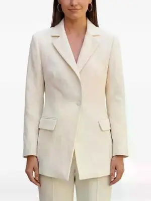 Vintage Textured Notched-lapel Blazer
