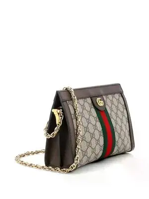 Gucci Ophidia Chain Shoulder Bag Gg Coated Canvas Small Crossbody Bag - Brown