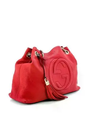 Gucci Soho Chain Strap Leather Shoulder Bag - Red