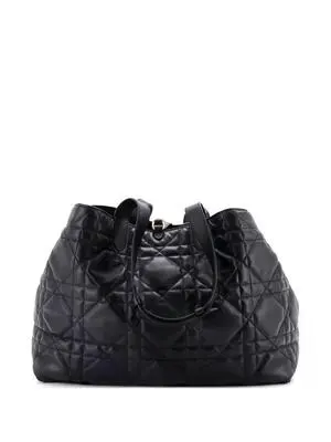 Dior Cannage Quilted Calfskin Large Tote Bag - Black