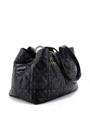 Dior Cannage Quilted Calfskin Large Tote Bag - Black