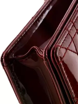 Dior Lady Chain Pouch Cannage Quilt Patent Crossbody Bag - Red
