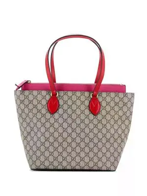Gucci Gg Coated Canvas And Leather Medium Tote Bag - Brown