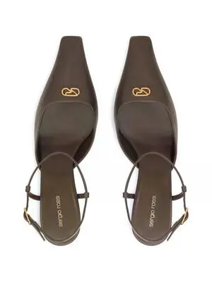 SERGIO ROSSI Surge Logo-plaque Pumps - Brown