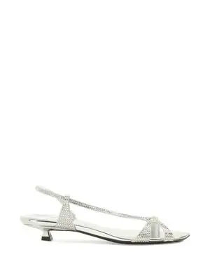 Sergio Rossi Silver Tone Sandals For Women