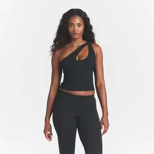 SKIMS One Shoulder Top With Cut Out Detail - Obsidian