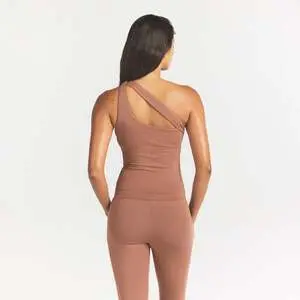 SKIMS One Shoulder Cut Out Top - Nutmeg