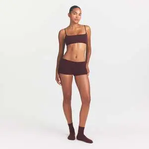 SKIMS Scoop Bralette | Red | 2xs | Everyday Cotton Currant
