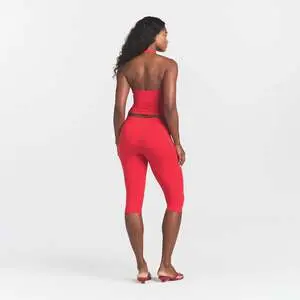 SKIMS Halter Top With Plunge Neckline And Low Back - Carmine