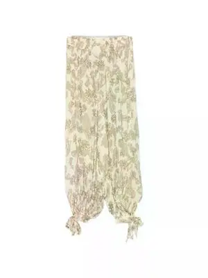 Hemant & Nandita Dani Paisley-print Tie-cuff Trousers - Neutrals