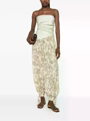 Hemant & Nandita Dani Paisley-print Tie-cuff Trousers - Neutrals