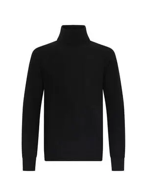 ROBERTO COLLINA Ribbed Knit Roll Neck Sweater - Black