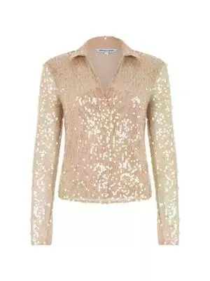 Veronica Beard Meryl Sequin Blouse - Neutrals