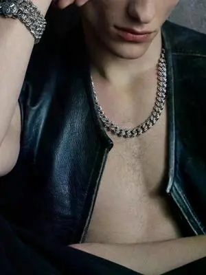 Emanuele Bicocchi Tone Bronze Studded Curb-chain Necklace