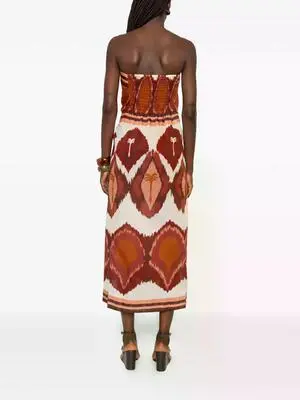 Johanna Ortiz Strapless Maxi Dress With Palm Tree Motif - Neutrals