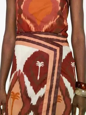 Johanna Ortiz Strapless Maxi Dress With Palm Tree Motif - Neutrals