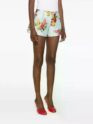 Brandon Maxwell Floral Print Shorts
