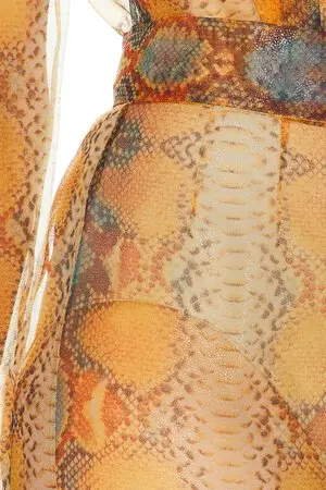 LAQUAN SMITH Sheer Pencil Skirt - Snake