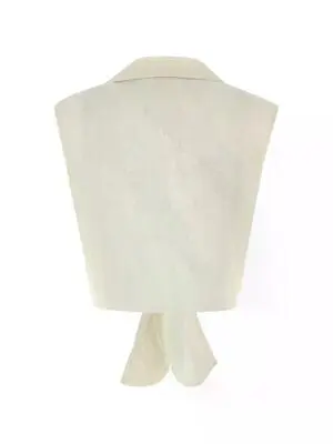 Le Kasha Sleeveless Cropped Shirt With Front Tie