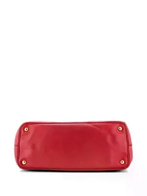 Prada Saffiano Leather Double Zip Tote Bag - Red