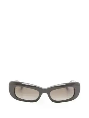 Balenciaga Logo Plaque Rectangle Sunglasses - Grey