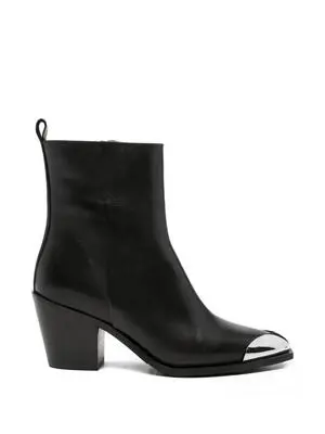 ADRIANNA FERETTI Metal-toe Block Heel Ankle Boots