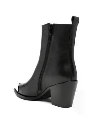 ADRIANNA FERETTI Metal-toe Block Heel Ankle Boots