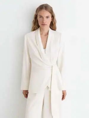 REISS Clover Shawl Collar Tie Detailed Blazer