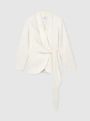 REISS Clover Shawl Collar Tie Detailed Blazer