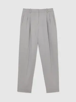 REISS Petite Tapered Trousers - Grey