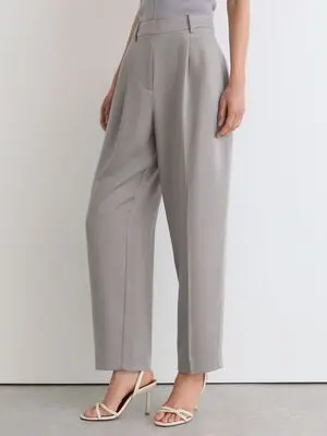 REISS Petite Tapered Trousers - Grey