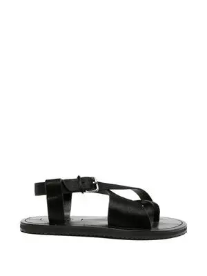 A.emery Ora Flat Sandals With Crossover Straps - Black
