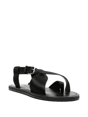 A.emery Ora Flat Sandals With Crossover Straps - Black