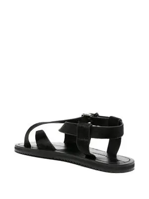 A.emery Ora Flat Sandals With Crossover Straps - Black